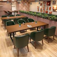 China Modern Wooden Booth Sofa Set with Dining Table and Chairs for Coffee Shop Restaurant Customizable Size for sale