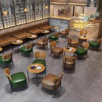 China Modern Commercial Restaurant Dining Table and Chairs Set for Cafe Fast Food Shop Custom Size for sale