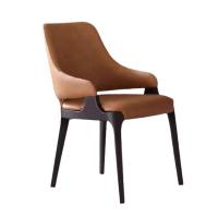 China Modern Italian Designer Wooden Dining Chair with PU Leather for Hotel Cafe Reception for sale