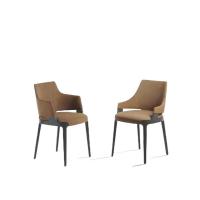 China Modern Italian Designer Wooden Dining Chair with PU Leather for Hotel Cafe Reception for sale