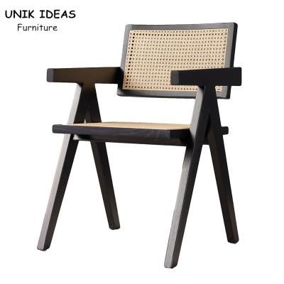 China Nordic Solid Wood Rattan Dining Chair for Home Restaurant Cafe Durable Comfortable Seating 4pcs MOQ for sale