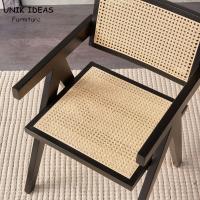 China Nordic Solid Wood Rattan Dining Chair for Home Restaurant Cafe Durable Comfortable Seating 4pcs MOQ for sale