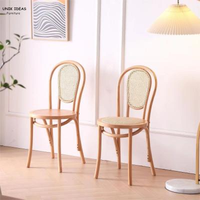 China Solid Wood Rattan Dining Chair for Restaurant Hotel Cafe Durable Custom Color 20pcs MOQ for sale