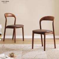 China Solid Wood Dining Chair with PU Leather Seat for Restaurant Commercial Use Custom Color for sale