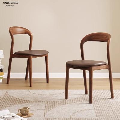China Solid Wood Dining Chair with PU Leather Seat for Restaurant Commercial Use Custom Color for sale