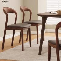 China Solid Wood Dining Chair with PU Leather Seat for Restaurant Commercial Use Custom Color for sale