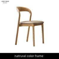 China Solid Wood Dining Chair with PU Leather Seat for Restaurant Commercial Use Custom Color for sale
