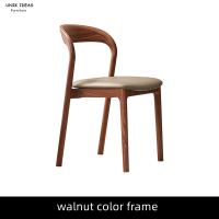 China Solid Wood Dining Chair with PU Leather Seat for Restaurant Commercial Use Custom Color for sale
