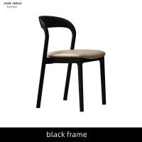 China Solid Wood Dining Chair with PU Leather Seat for Restaurant Commercial Use Custom Color for sale
