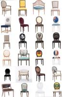 China American French Style Round Solid Wood Dining Chair 50x42x95cm for Restaurant Use for sale