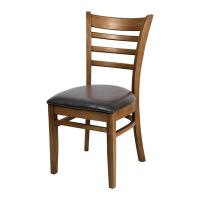 China Solid Wood PU Leather Dining Chair Oak Finish for Restaurant Coffee Shop 2pcs MOQ for sale