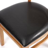 China Solid Wood PU Leather Dining Chair Oak Finish for Restaurant Coffee Shop 2pcs MOQ for sale