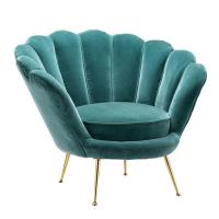 China Modern Pink Velvet Armchair with Gold Legs Living Room Shell Sofa Chair 1 Seater for sale