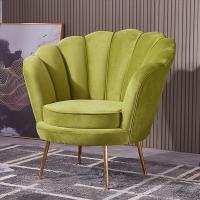 China Modern Pink Velvet Armchair with Gold Legs Living Room Shell Sofa Chair 1 Seater for sale