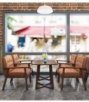 China Solid Wood American Style Sofa Set for Coffee Shop Restaurant Pub 2 Seater for sale