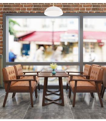China Solid Wood American Style Sofa Set for Coffee Shop Restaurant Pub 2 Seater for sale