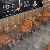 China Solid Wood American Style Sofa Set for Coffee Shop Restaurant Pub 2 Seater for sale