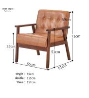 China Solid Wood American Style Sofa Set for Coffee Shop Restaurant Pub 2 Seater for sale