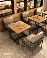 China Modern Restaurant Dining Table and Chairs Set Leather Booth Sofa Seating Comfortable Leisure Furniture 4 Seats for sale