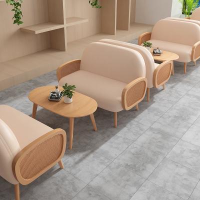 China Modern PU Leather Dining Table and Chair Set for Restaurant Coffee Shop ZX-43106 for sale