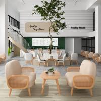 China Modern PU Leather Dining Table and Chair Set for Restaurant Coffee Shop ZX-43106 for sale