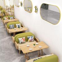 China Modern Wooden Restaurant Booth Seating Set with PU Leather Custom Color for Coffee Shop Dining Room for sale
