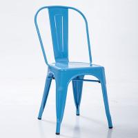 China Industrial Style Stackable Iron Bar Stool Metal Dining Chair Custom Color Cafe for sale