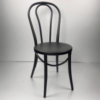 China Industrial Wrought Iron Retro Dining Chair Round Backrest Metal Restaurant Chair Standard Size for sale