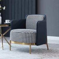 China Modern Houndstooth Fabric Single Sofa Chair for Hotel Living Room Leisure Seating 80cm Wide for sale