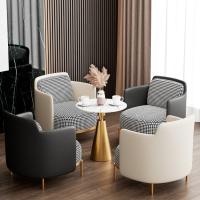China Modern Houndstooth Fabric Single Sofa Chair for Hotel Living Room Leisure Seating 80cm Wide for sale