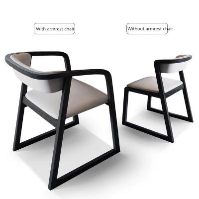China European Antique Leather Oak Wood Dining Chair 56x52x73 cm Solid Wood for sale