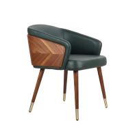 China Modern Solid Wood Dining Chair with PU Leather Art Backrest Standard Size Custom Color for sale