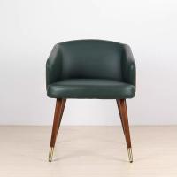 China Modern Solid Wood Dining Chair with PU Leather Art Backrest Standard Size Custom Color for sale