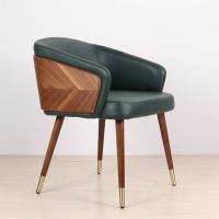 China Modern Solid Wood Dining Chair with PU Leather Art Backrest Standard Size Custom Color for sale