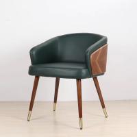 China Modern Solid Wood Dining Chair with PU Leather Art Backrest Standard Size Custom Color for sale