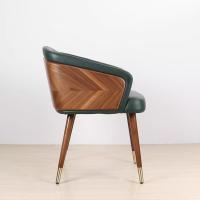 China Modern Solid Wood Dining Chair with PU Leather Art Backrest Standard Size Custom Color for sale