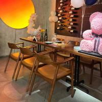 China Mid Century Walnut Lounge Armchair Single Seat Restaurant Leisure Dining Chair Custom Color for sale