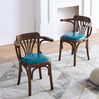 China Wholesale Solid Wood Antique Dining Chair for Restaurant Cafe 2pcs MOQ for sale