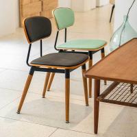China Wholesale Retro Industrial Iron Chair Solid Wood Nordic Style Restaurant Coffee Chair Custom Colors for sale