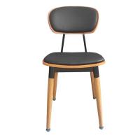 China Wholesale Retro Industrial Iron Chair Solid Wood Nordic Style Restaurant Coffee Chair Custom Colors for sale