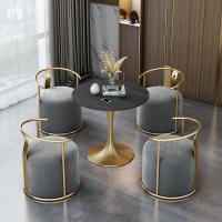 China Customizable Retro Coffee Shop Bar Booth Set Metal PU Leather Fabric Restaurant Furniture for sale