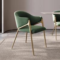 China Modern Dining Chair Metal PU Leather Nordic Armchair Custom Size Living Room Seat for sale