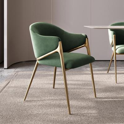 China Modern Dining Chair Metal PU Leather Nordic Armchair Custom Size Living Room Seat for sale