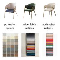 China Modern Dining Chair Metal PU Leather Nordic Armchair Custom Size Living Room Seat for sale