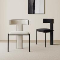China Italian Design Solid Wood Dining Chair Light Luxury PU Leather Restaurant Coffee Shop Seating for sale