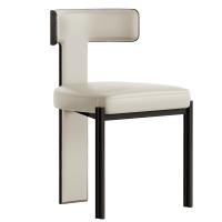 China Italian Design Solid Wood Dining Chair Light Luxury PU Leather Restaurant Coffee Shop Seating for sale
