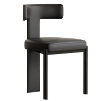 China Italian Design Solid Wood Dining Chair Light Luxury PU Leather Restaurant Coffee Shop Seating for sale