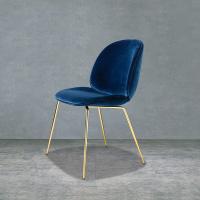 China Modern Velvet Beetle Dining Chair with Metal Legs 50x50x84cm for Restaurant Hotel for sale