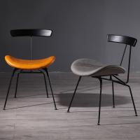 China Nordic Industrial Style Dining Chair Iron Frame PU Leather Restaurant Seating Custom Size for sale