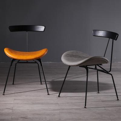 China Nordic Industrial Style Dining Chair Iron Frame PU Leather Restaurant Seating Custom Size for sale